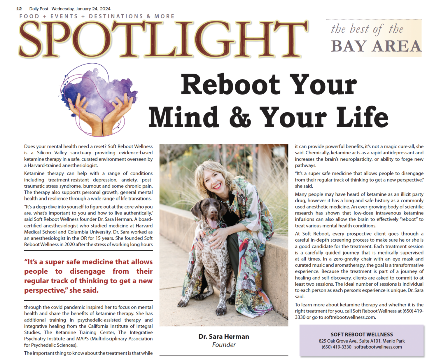 Soft Reboot Wellness and Dr. Sara Herman Shine in the Palo Alto Daily ...